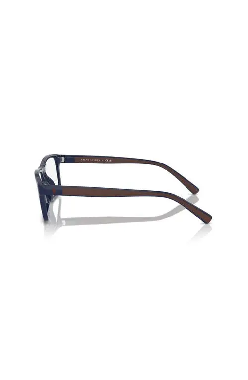 Polo Ralph Lauren 56mm Rectangle Full Rim Eyeglasses - Blue
