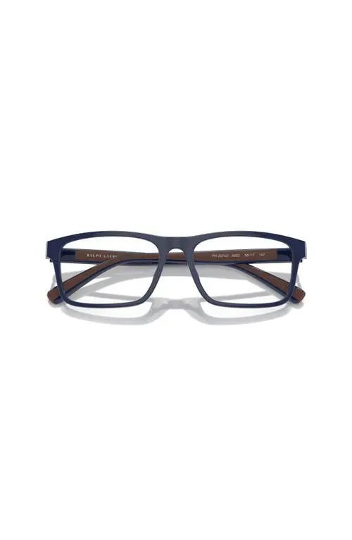 Polo Ralph Lauren 56mm Rectangle Full Rim Eyeglasses - Blue