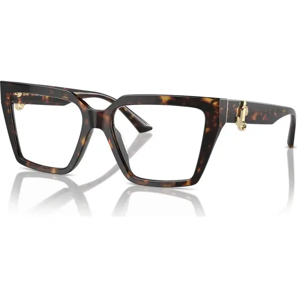 JIMMY CHOO 52mm Cat Eye Optical Glasses - Tortoise