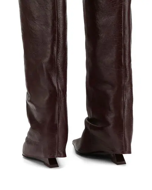 NAKED WOLFE Stated Leather Boots - Burgundy
