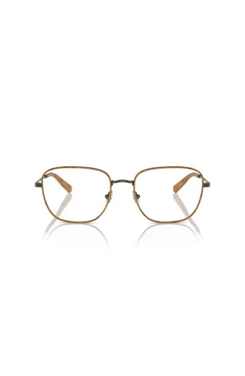Brooks Brothers 54mm Square Optical Glasses - Gold