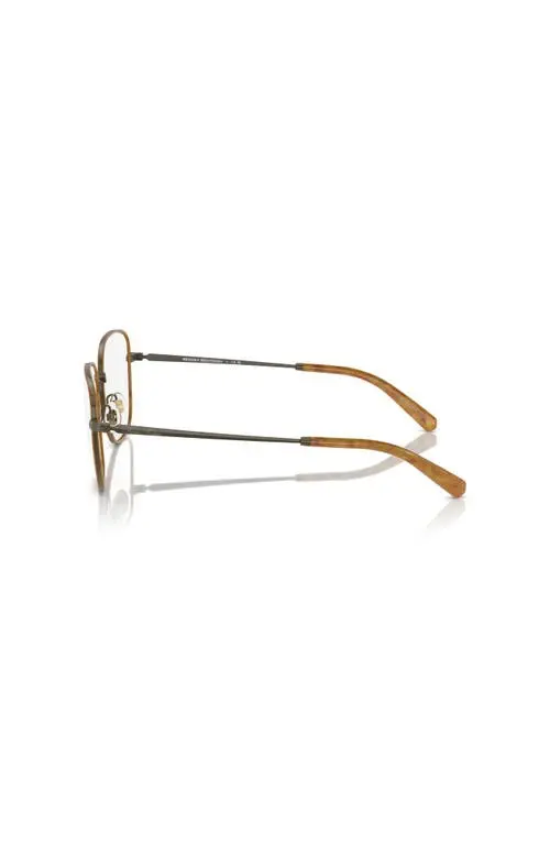 Brooks Brothers 54mm Square Optical Glasses - Gold
