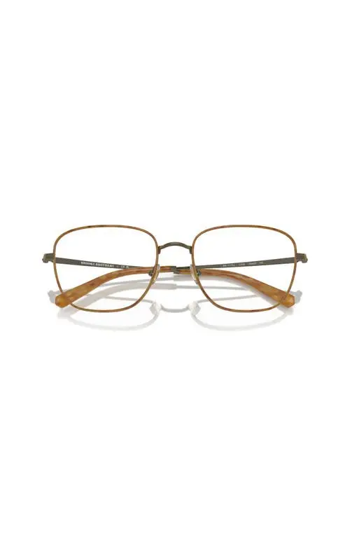 Brooks Brothers 54mm Square Optical Glasses - Gold