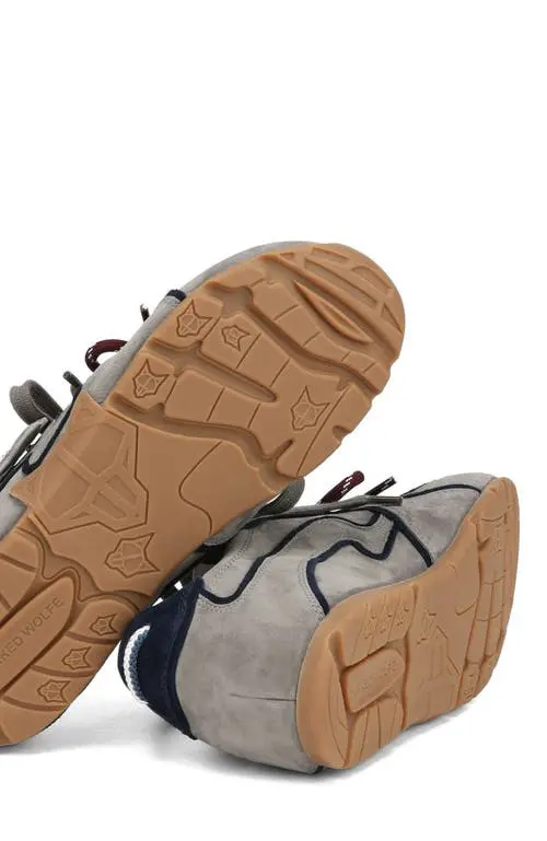 NAKED WOLFE Adored Suede Lace-up Sneakers - Grey Suede