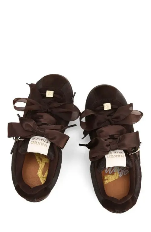 NAKED WOLFE Sneakers With Ribbon Detailing - Brown