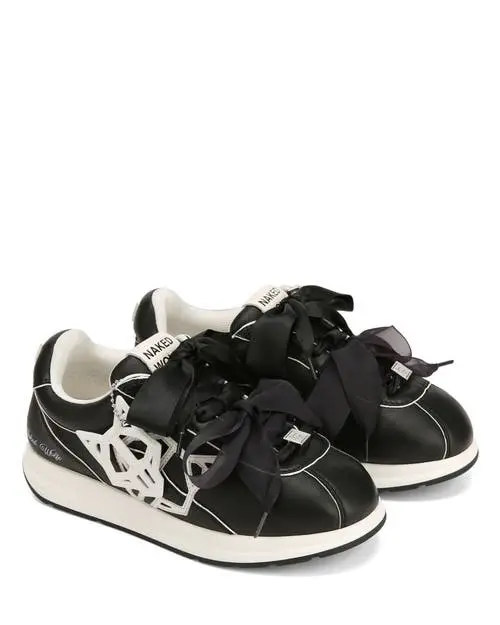 NAKED WOLFE Expense Leather Sneakers - Black