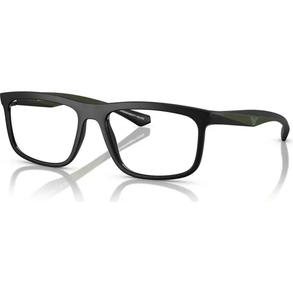 Emporio Armani 55mm Square Optical Glasses - Black