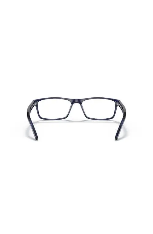 SFEROFLEX 56mm Rectangle Full Rim Eyeglasses - Blue