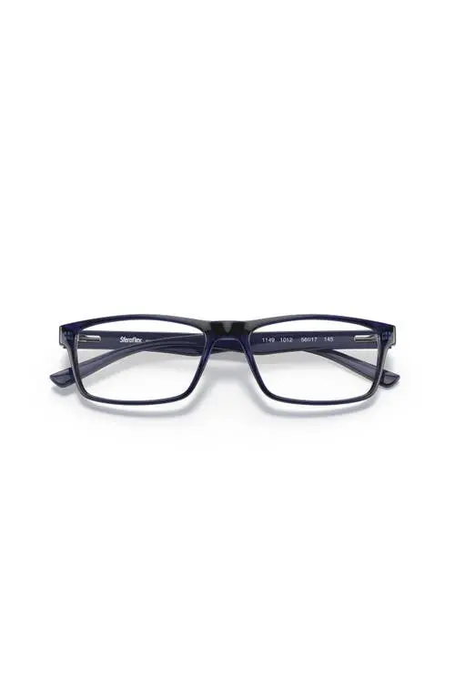 SFEROFLEX 56mm Rectangle Full Rim Eyeglasses - Blue