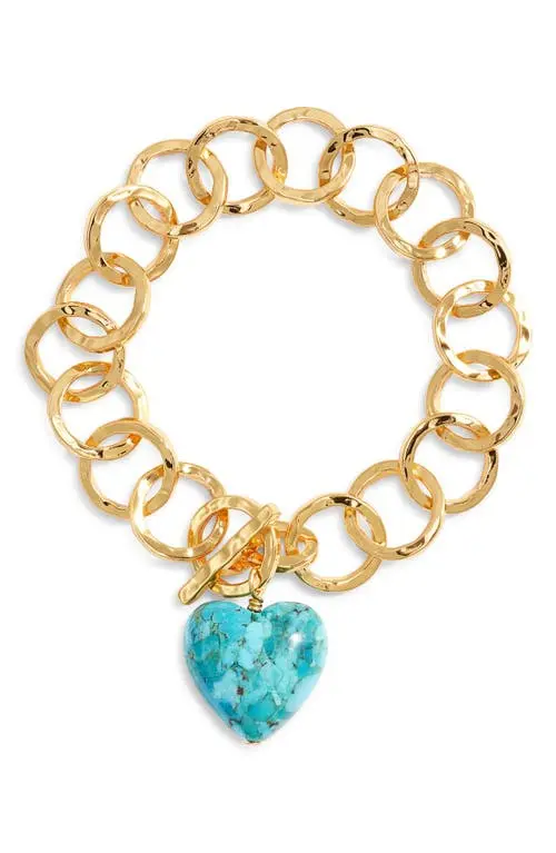 Nest Jewelry Heart Toggle Bracelet - Turquoise