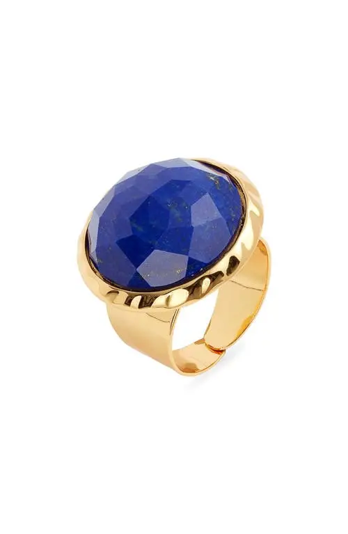 Nest Jewelry Semiprecious Stone Adjustable Ring - Blue