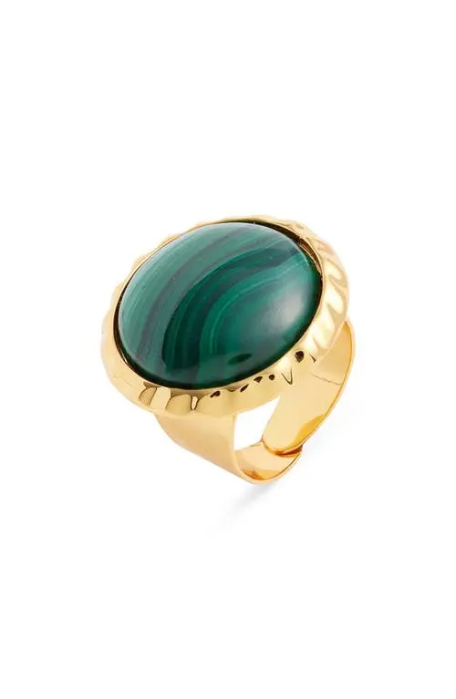 Nest Jewelry Semiprecious Stone Adjustable Ring - Green