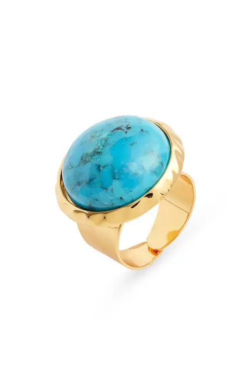 Nest Jewelry Semiprecious Stone Adjustable Ring - Turquoise