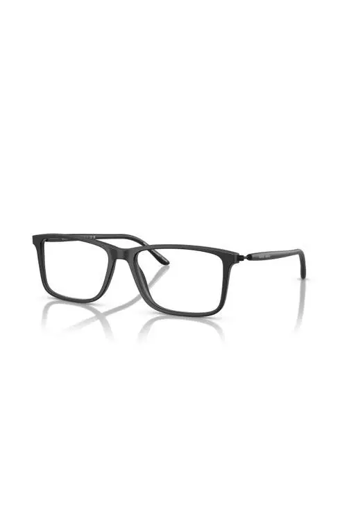 Giorgio Armani 56mm Rectangle Optical Glasses - Black