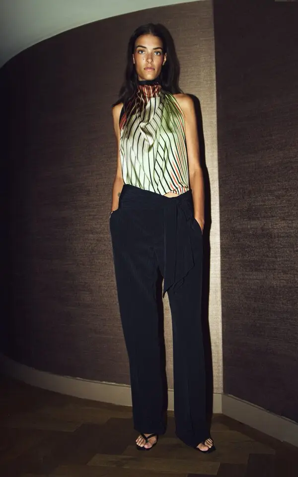 KALLMEYER Ulla Wide-leg Tie-waist Trousers