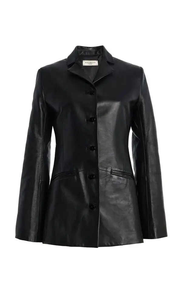 KALLMEYER Benny Longline Leather Blazer - Black
