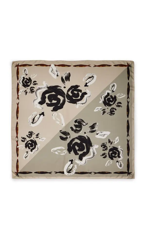 KALLMEYER Rose Oversized Silk Scarf - Print