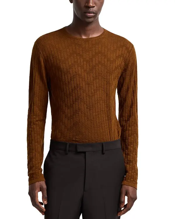 Emporio Armani Chevron Knit Sweater - Rust/copper