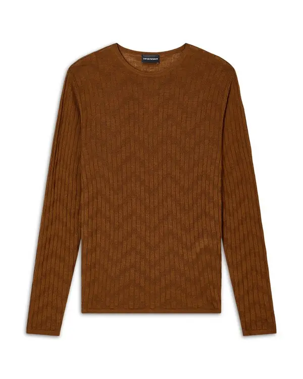Emporio Armani Chevron Knit Sweater - Rust/copper
