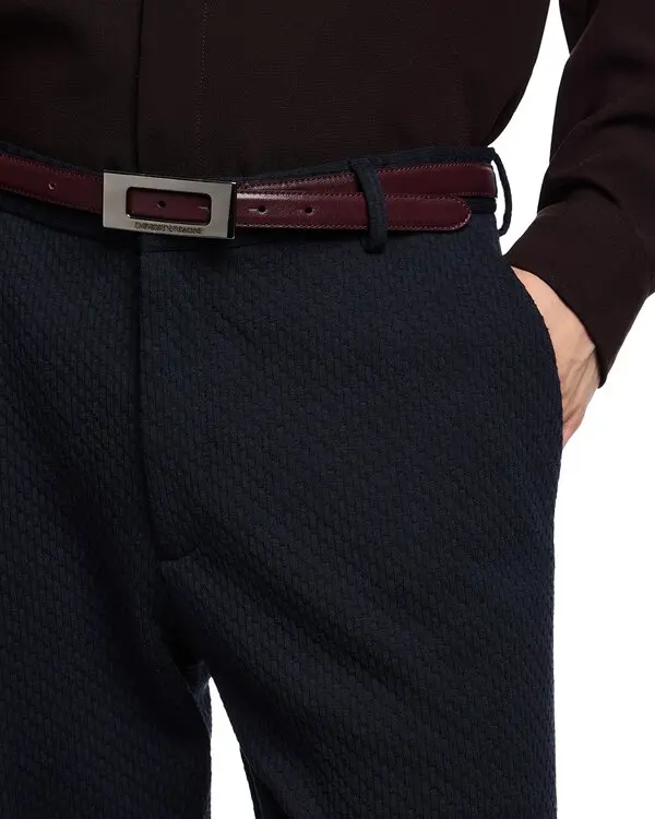 Emporio Armani Regular Fit Double Jersey Jacquard Trousers