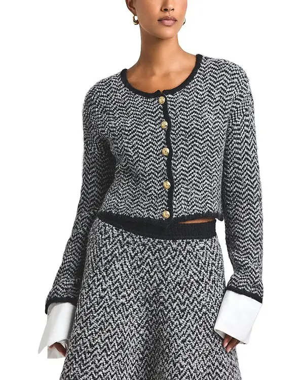 Derek Lam 10 Crosby Sabine Herringbone Cardigan