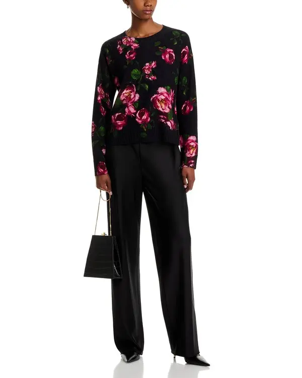 Bloomingdale'S Peony Printed Crewneck Sweater