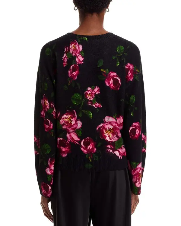 Bloomingdale'S Peony Printed Crewneck Sweater