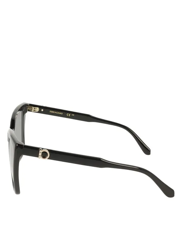 FERRAGAMO Solid Square Sunglasses - Black