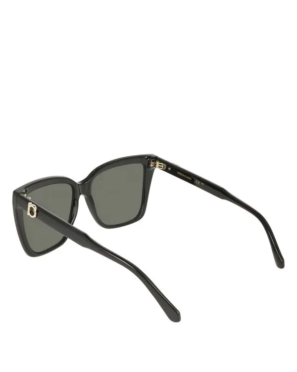 FERRAGAMO Solid Square Sunglasses - Black