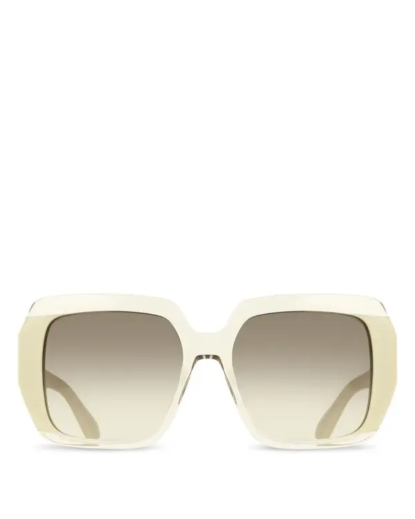 FERRAGAMO Solid Square Sunglasses - Transparent Beige/beige