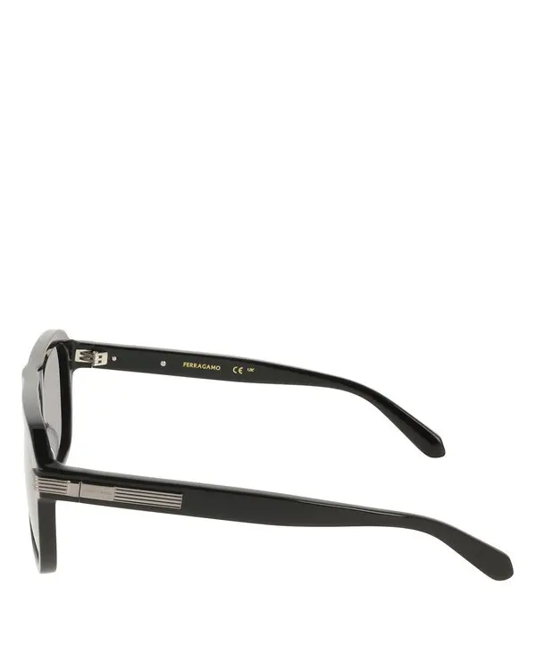 FERRAGAMO Solid Square Sunglasses - Black