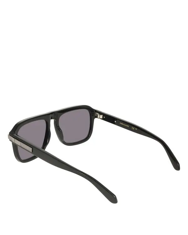 FERRAGAMO Solid Square Sunglasses - Black