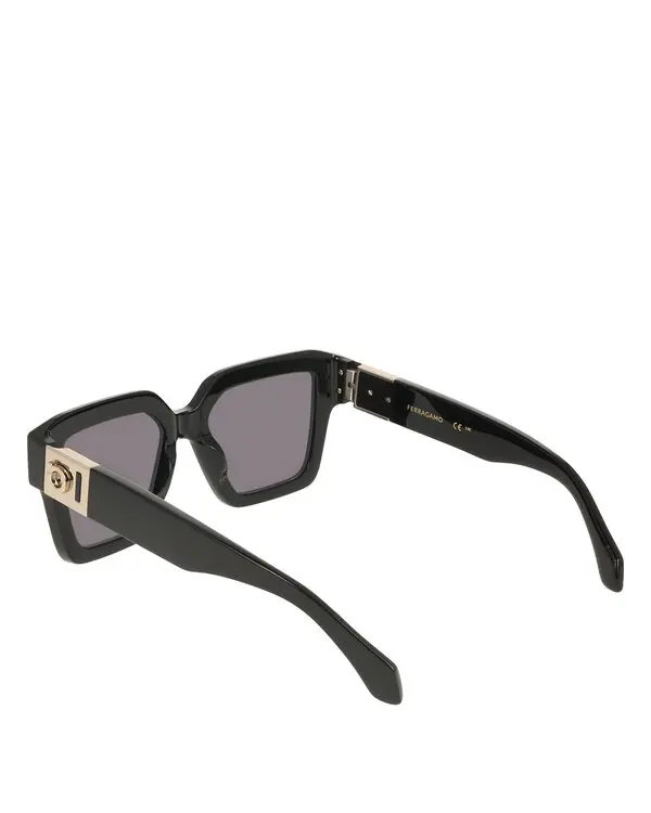 FERRAGAMO Solid Square Sunglasses - Black