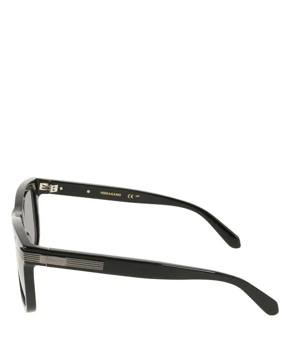 FERRAGAMO Solid Square Sunglasses - Black