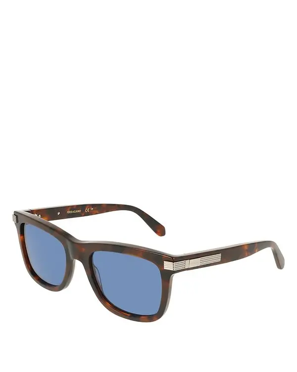 FERRAGAMO Solid Square Sunglasses, 55mm - Tortoise