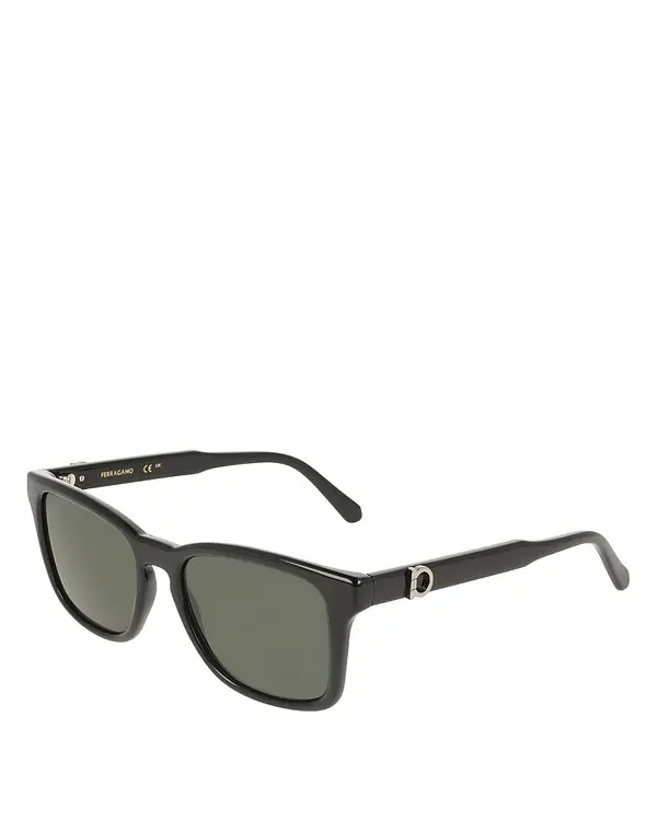 FERRAGAMO Solid Rectangular Sunglasses - Black