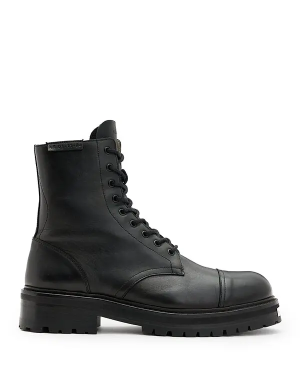 All Saints Hank Leather Biker Boots Size 12 Leather Black AllSaints Hank leather combat boots in black | ASOS main image 4