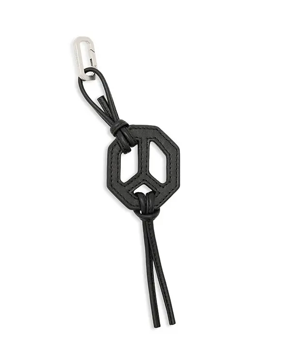 ALLSAINTS Leather Peace Charm - Black