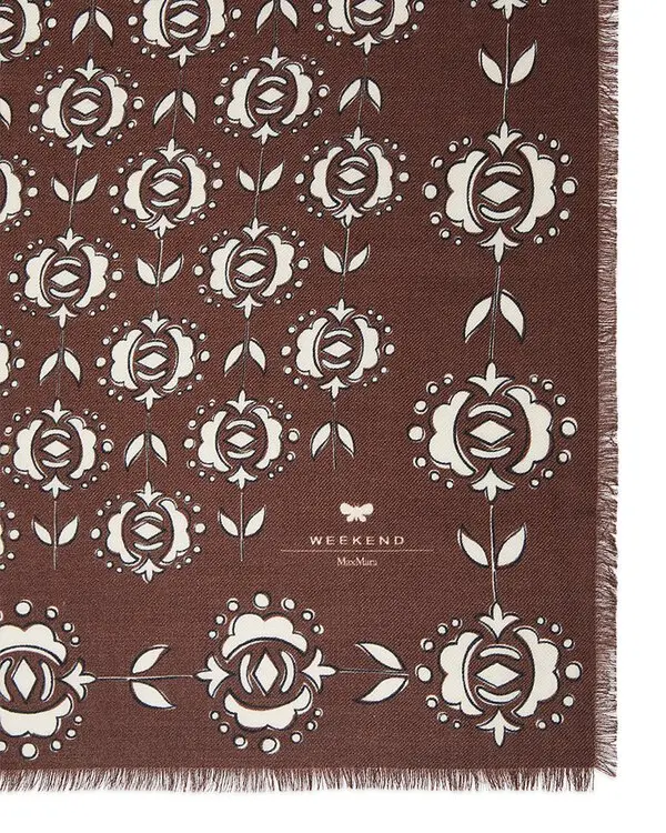 Max Mara Silk Square Scarf - Brown
