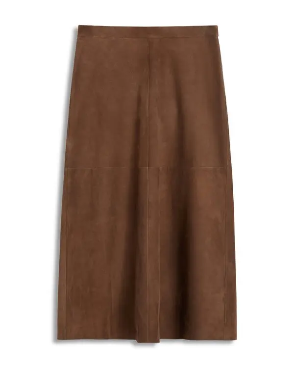 Max Mara Leather Midi Skirt - Dark Brown