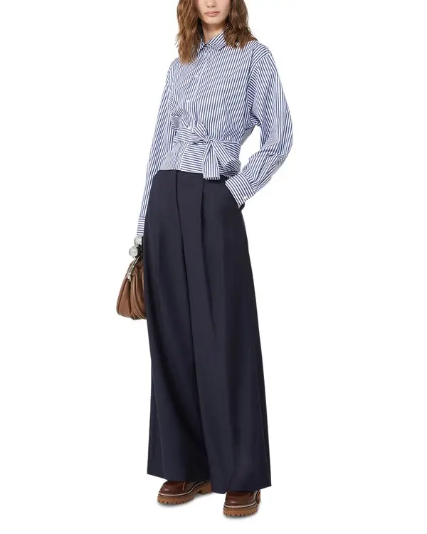 Max Mara Globale Wool Blend Pleated Pants