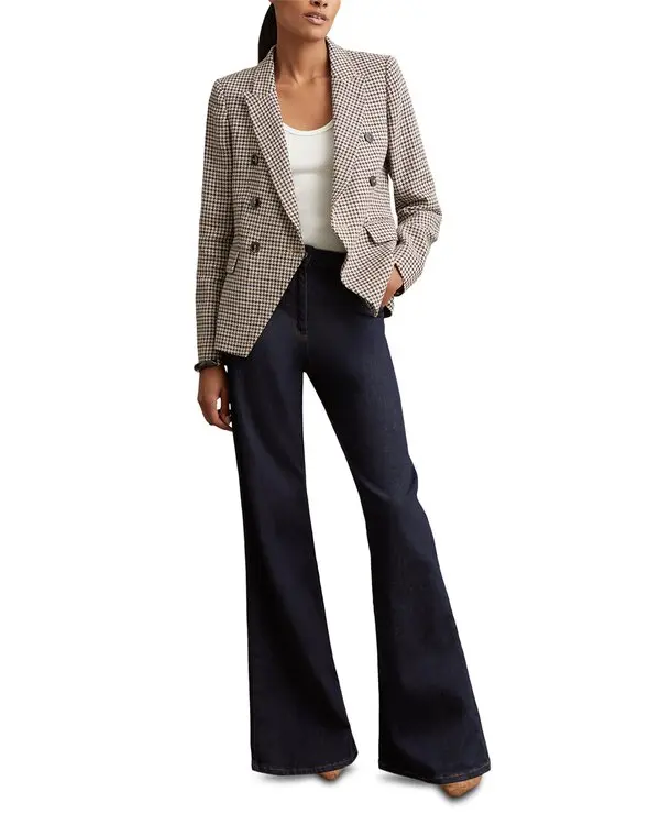 REISS Petite Evie Textured Check Blazer