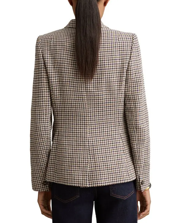 REISS Petite Evie Textured Check Blazer
