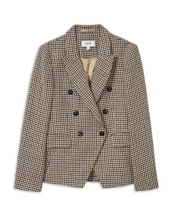 REISS Petite Evie Textured Check Blazer