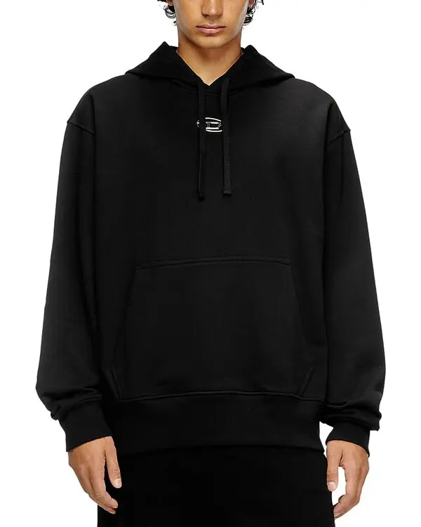 DIESEL® S-macs-hood-od Cotton Hooded Sweatshirt - Deep/black