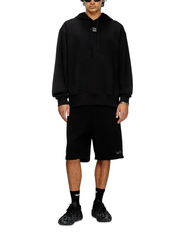 DIESEL® S-macs-hood-od Cotton Hooded Sweatshirt - Deep/black