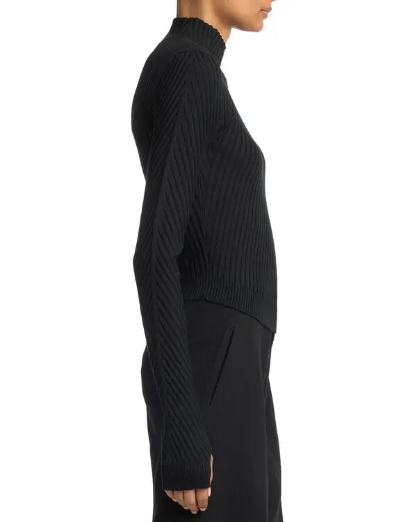 Victoria Beckham Merino Wool Ribbed Long-sleeve Top