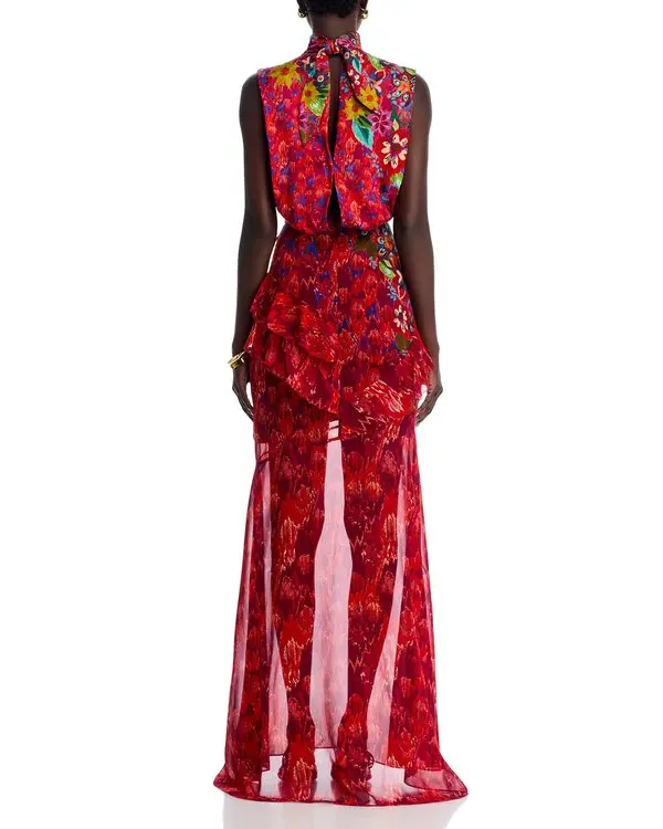 Saloni Fleur Silk Maxi Dress