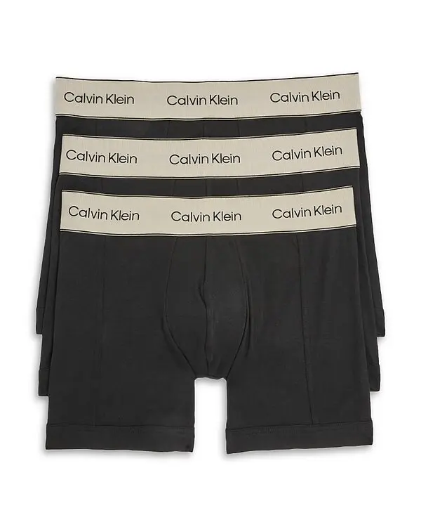 Calvin Klein Heritage Stretch Boxer Briefs, Pack Of 3 - Black/black/black