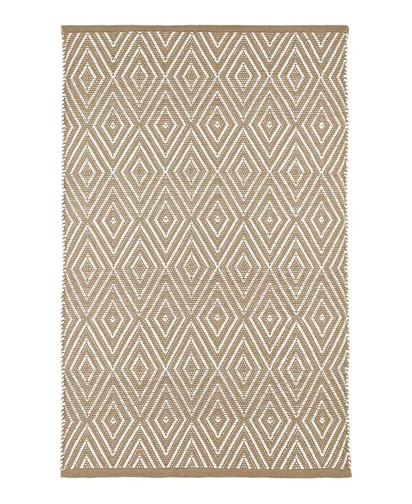 DASH & ALBERT BY ANNIE SELKE Dash Albert Annie Selke Rdb136 Diamond Indoor/outdoor Area Rug, 2'6x18'0 - Tan/ White